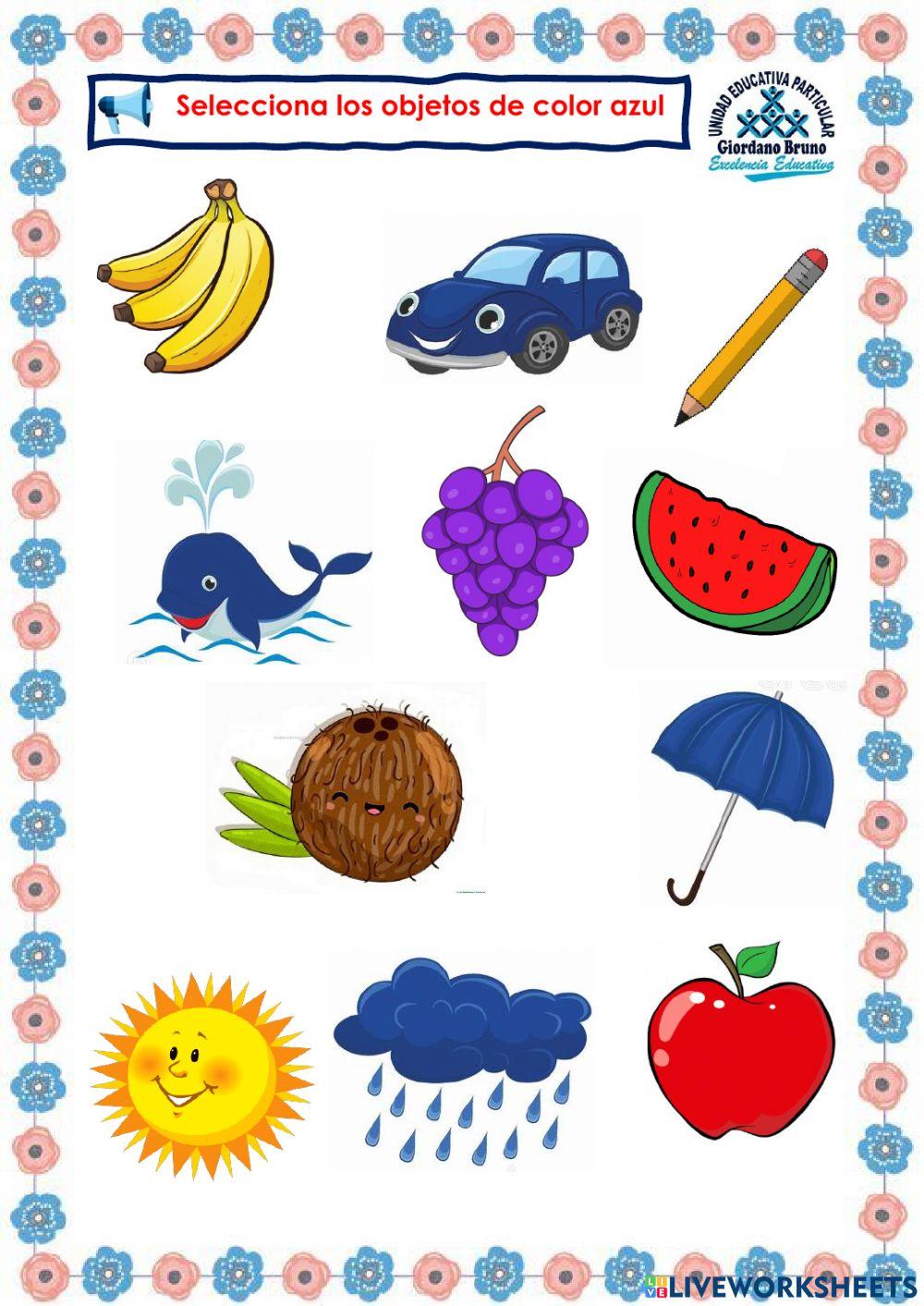 Color azul | Free Interactive Worksheets | 1313618