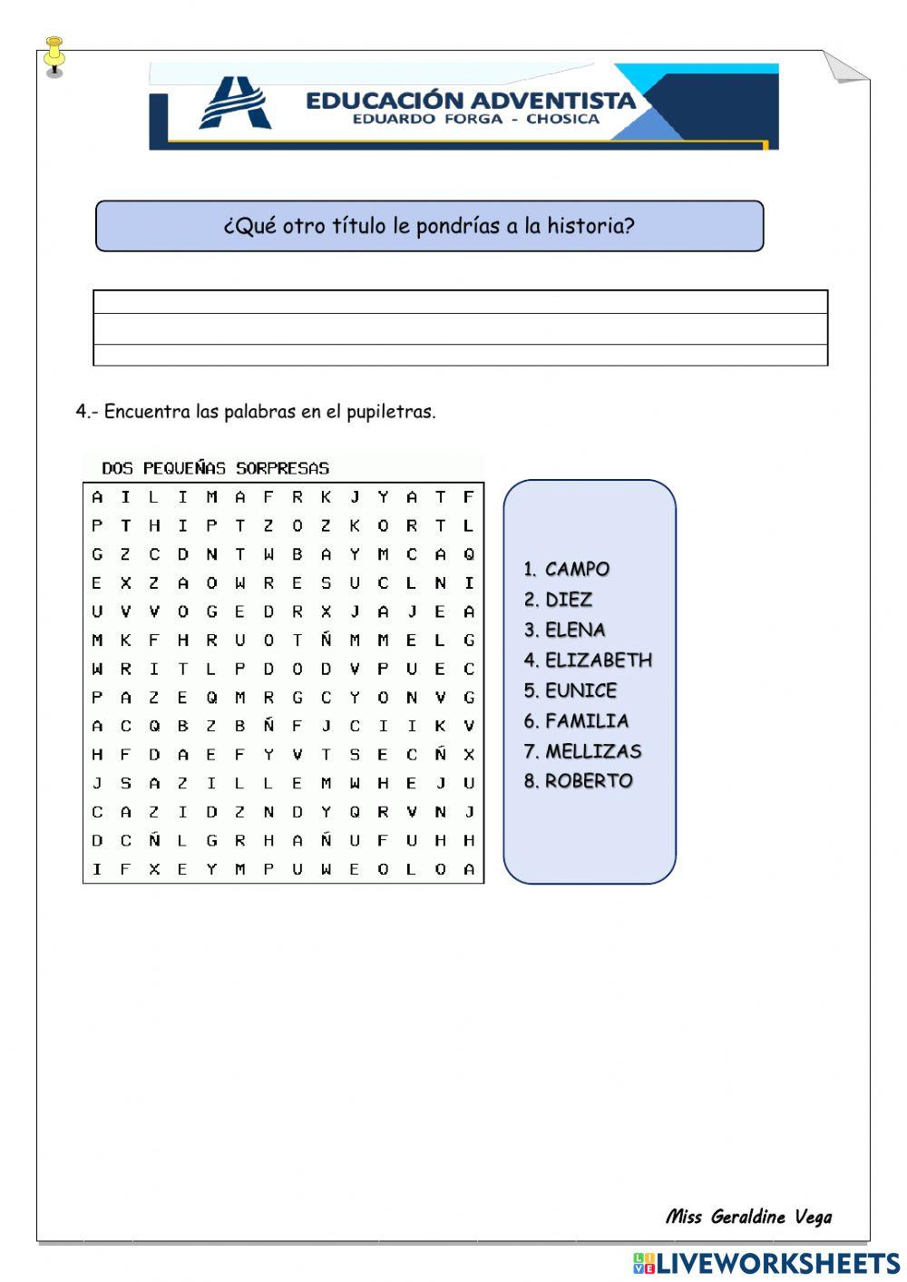 Elena worksheet | Live Worksheets
