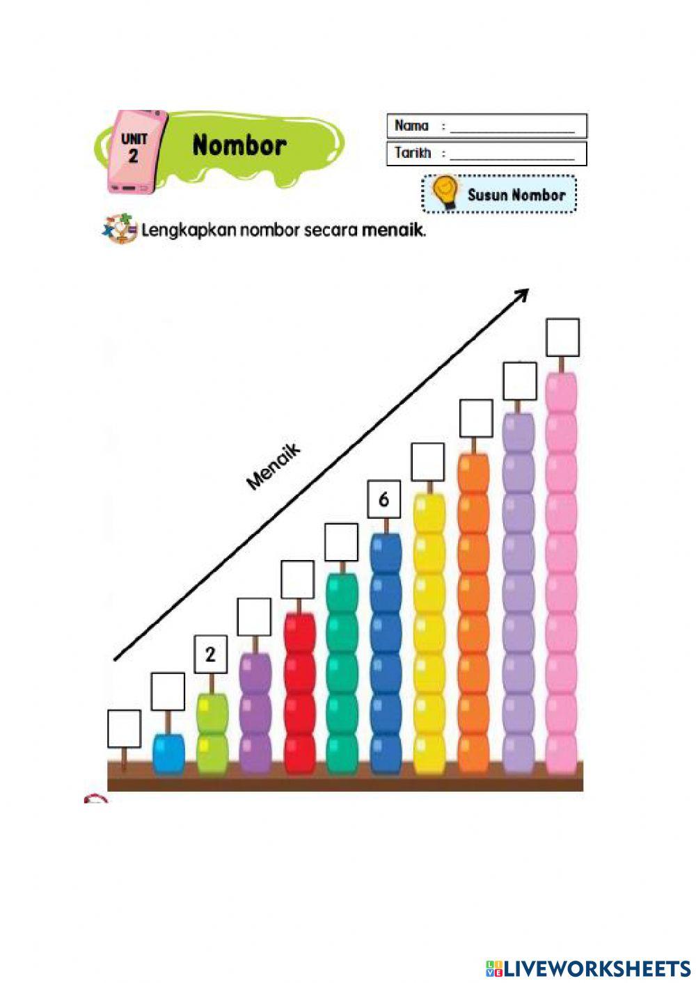Tertib Menaik Matematik exercise | Live Worksheets