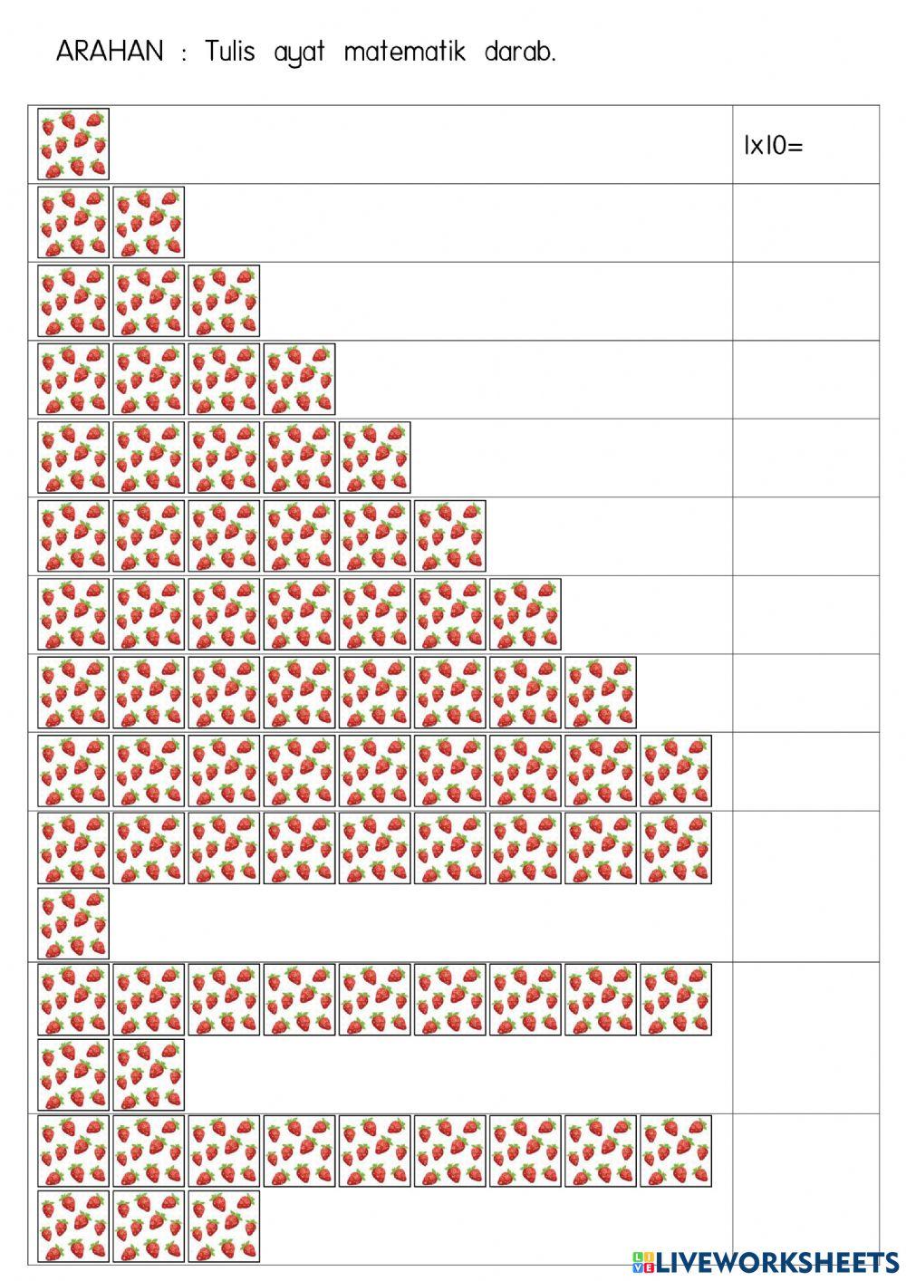 Sifir 10 activity | Live Worksheets