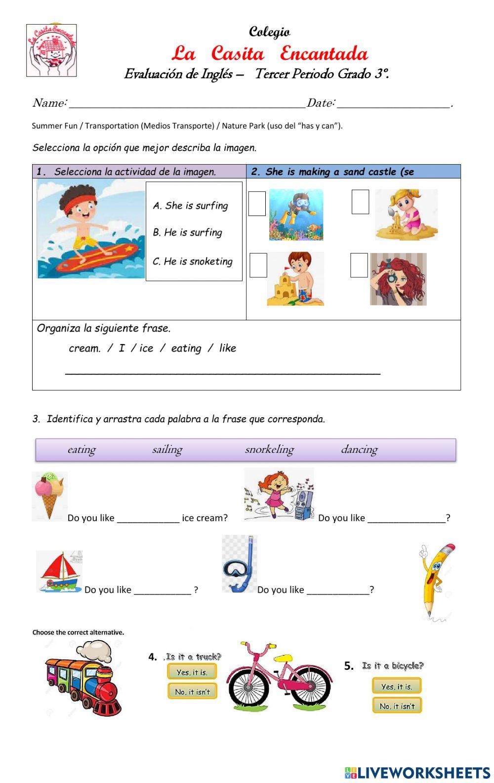 EVAL. 3PER TERC… | Free Interactive Worksheets | 5141223