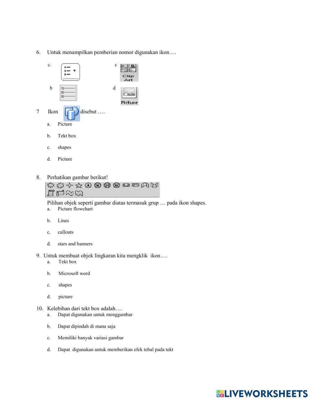 Tik informatika activity | Live Worksheets