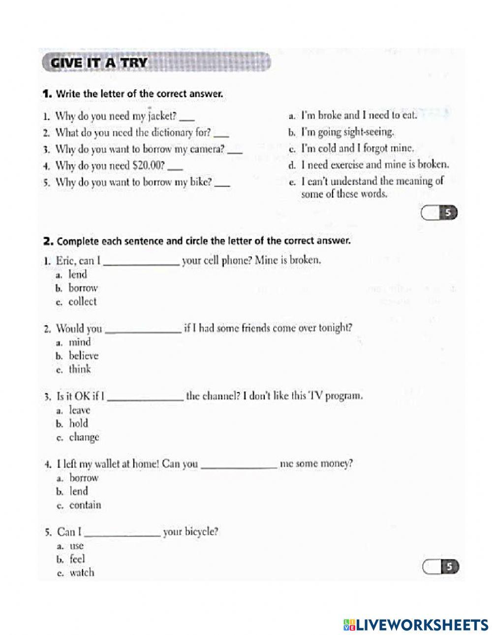 Test 11&12 worksheet | Live Worksheets