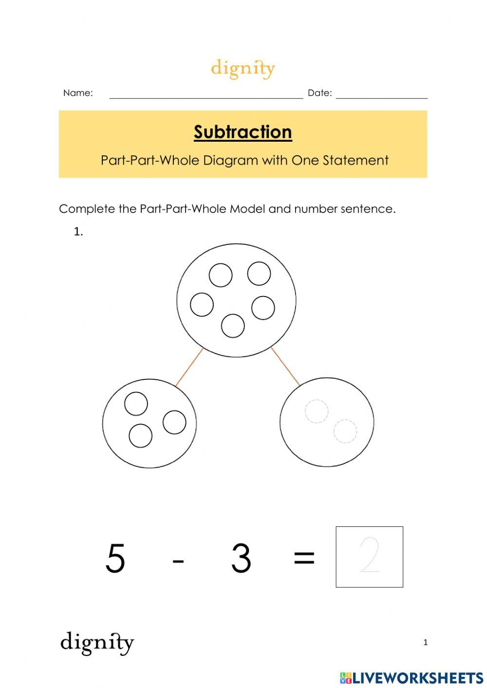 Subtraction online exercise for Grade 1 | Live Worksheets