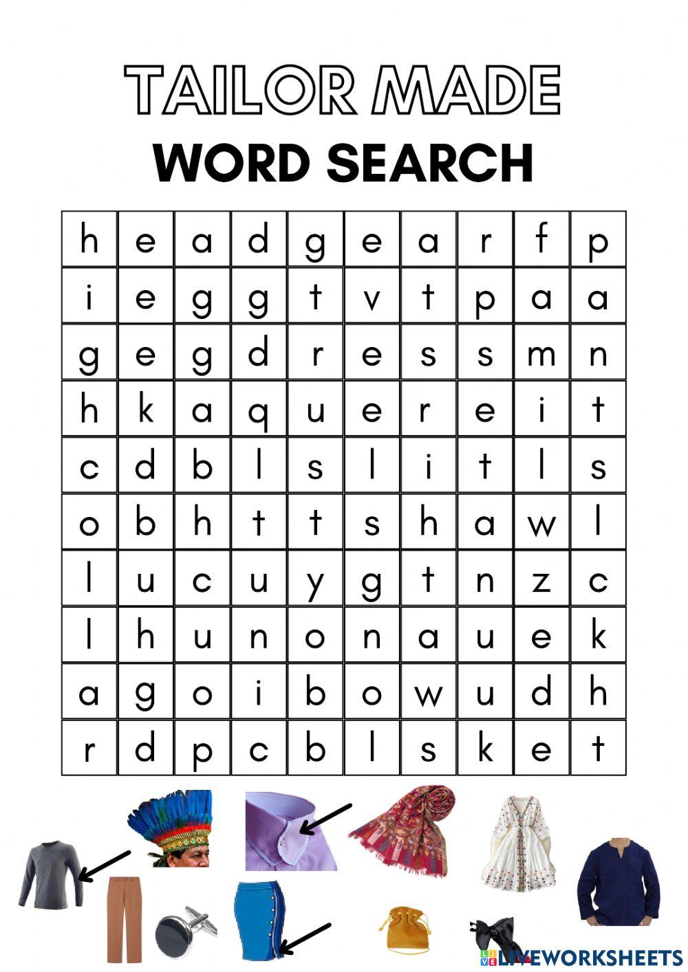 Tailor Made online worksheet | Live Worksheets