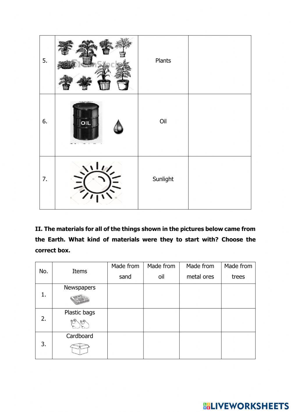 Natural resourc… | Free Interactive Worksheets | 1315876