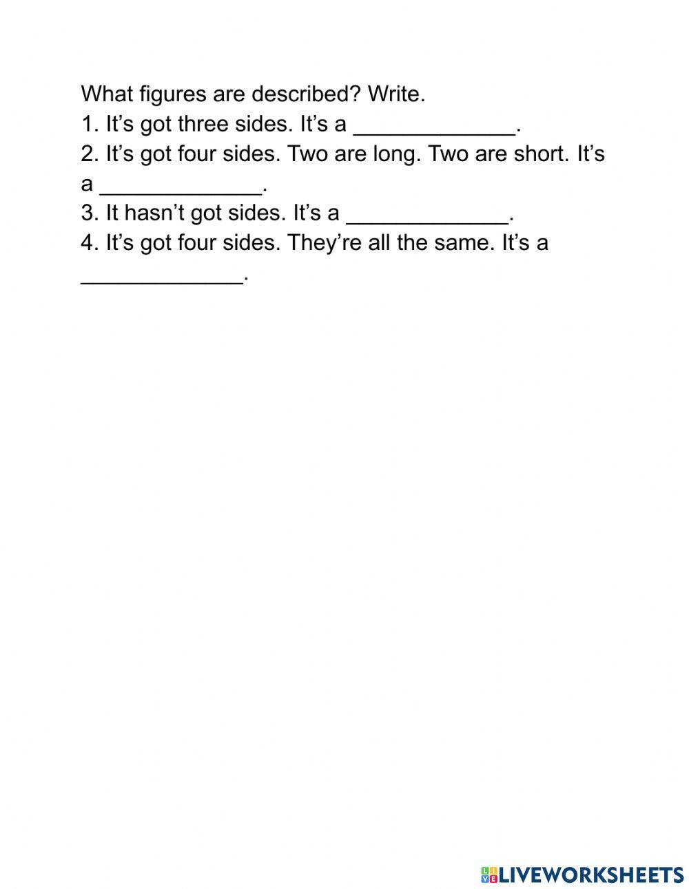 Figures English as a Second Language (ESL) worksheet | Live Worksheets