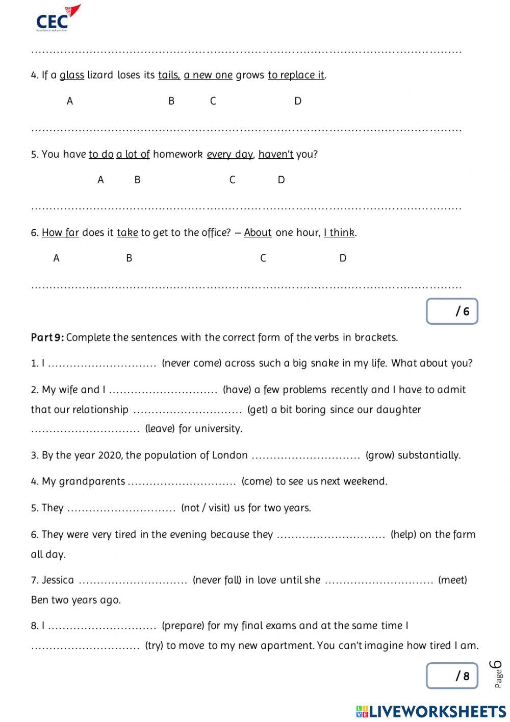 PLACEMENT TEST … | Free Interactive Worksheets | 1967361