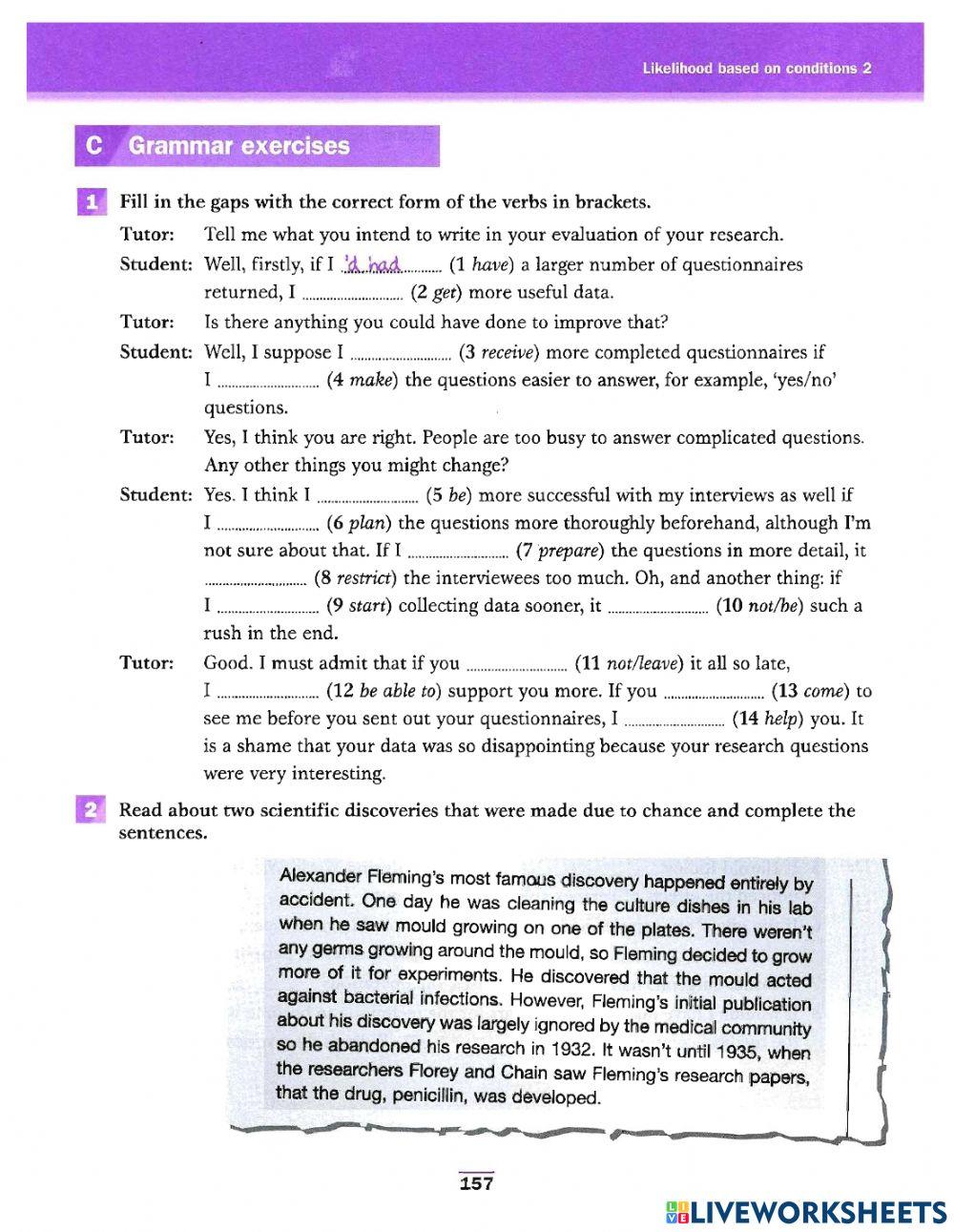IB - Conditiona… | Free Interactive Worksheets | 6704271