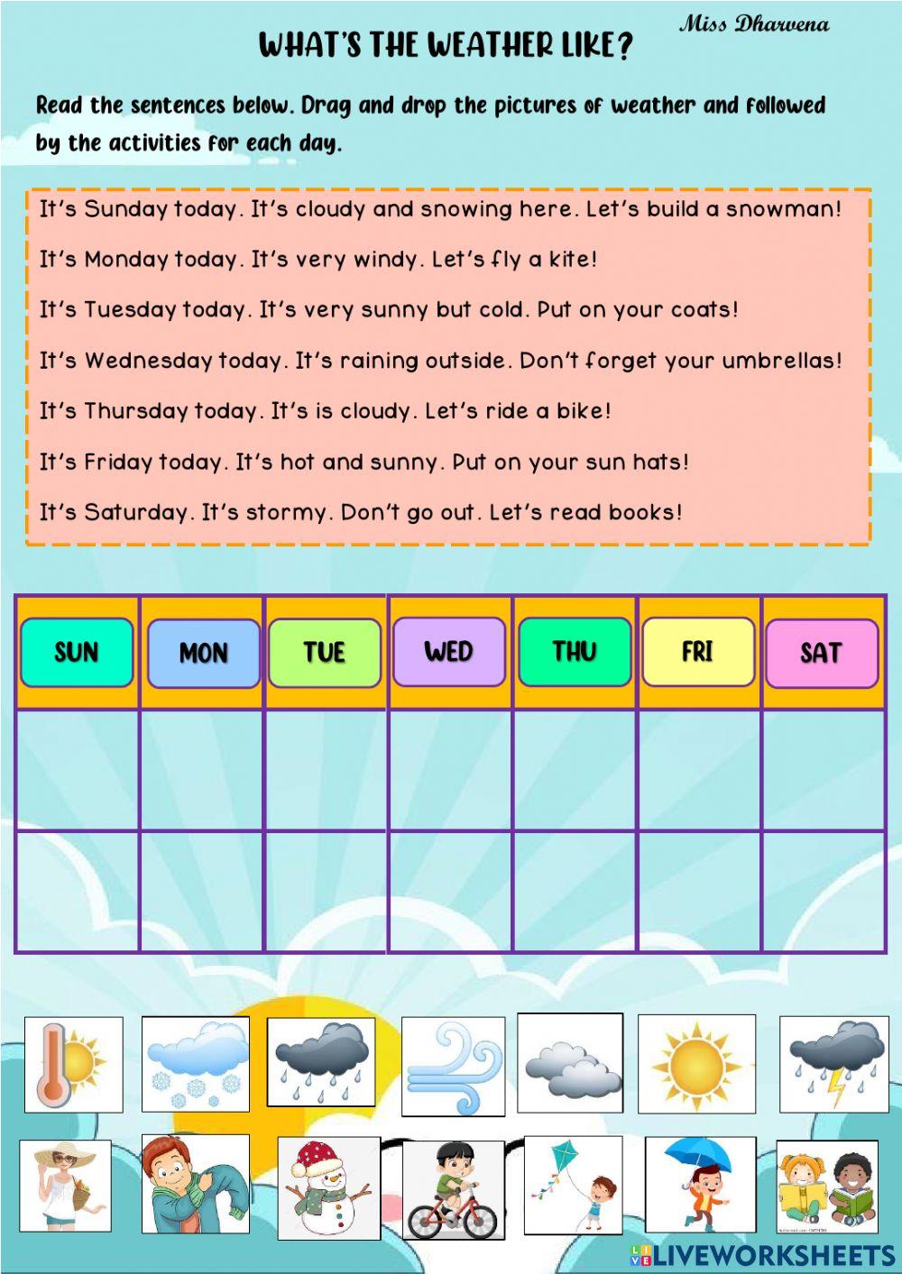 Weather online exercise for year 2 | Live Worksheets