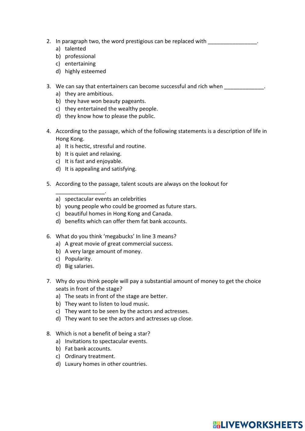 P6 Practice Paper 8 worksheet | Live Worksheets