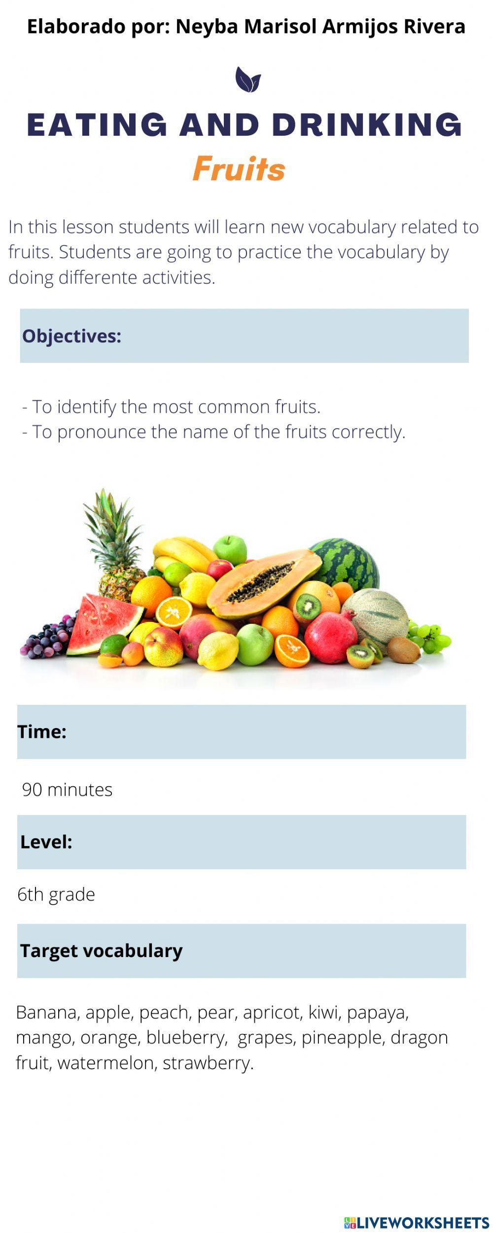 Fruits 1317758 | Neyba Armijos | LiveWorksheets