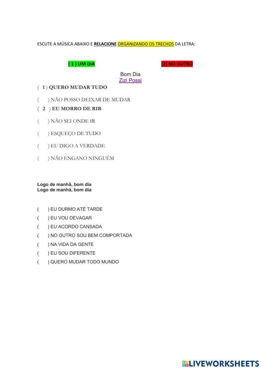 Bom dia 1317888 | RAQUEL | Live Worksheets