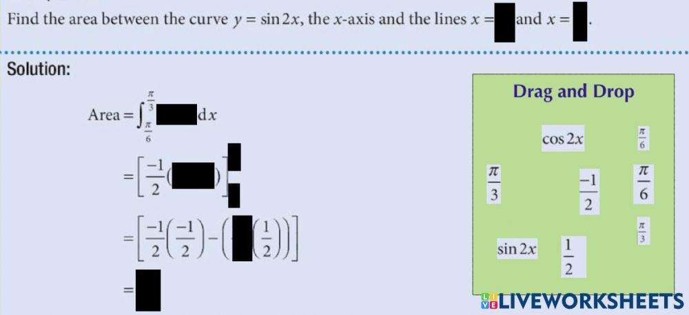 Integration - Plane Area | blitzkrig | Live Worksheets