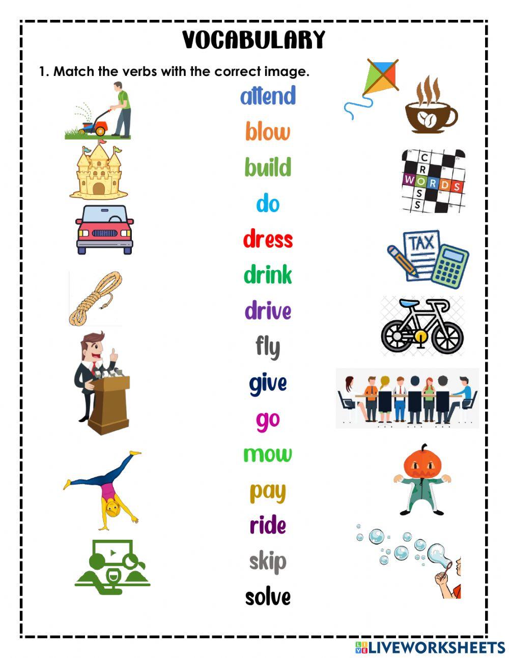 Vocabulary online exercise for A2 | Live Worksheets