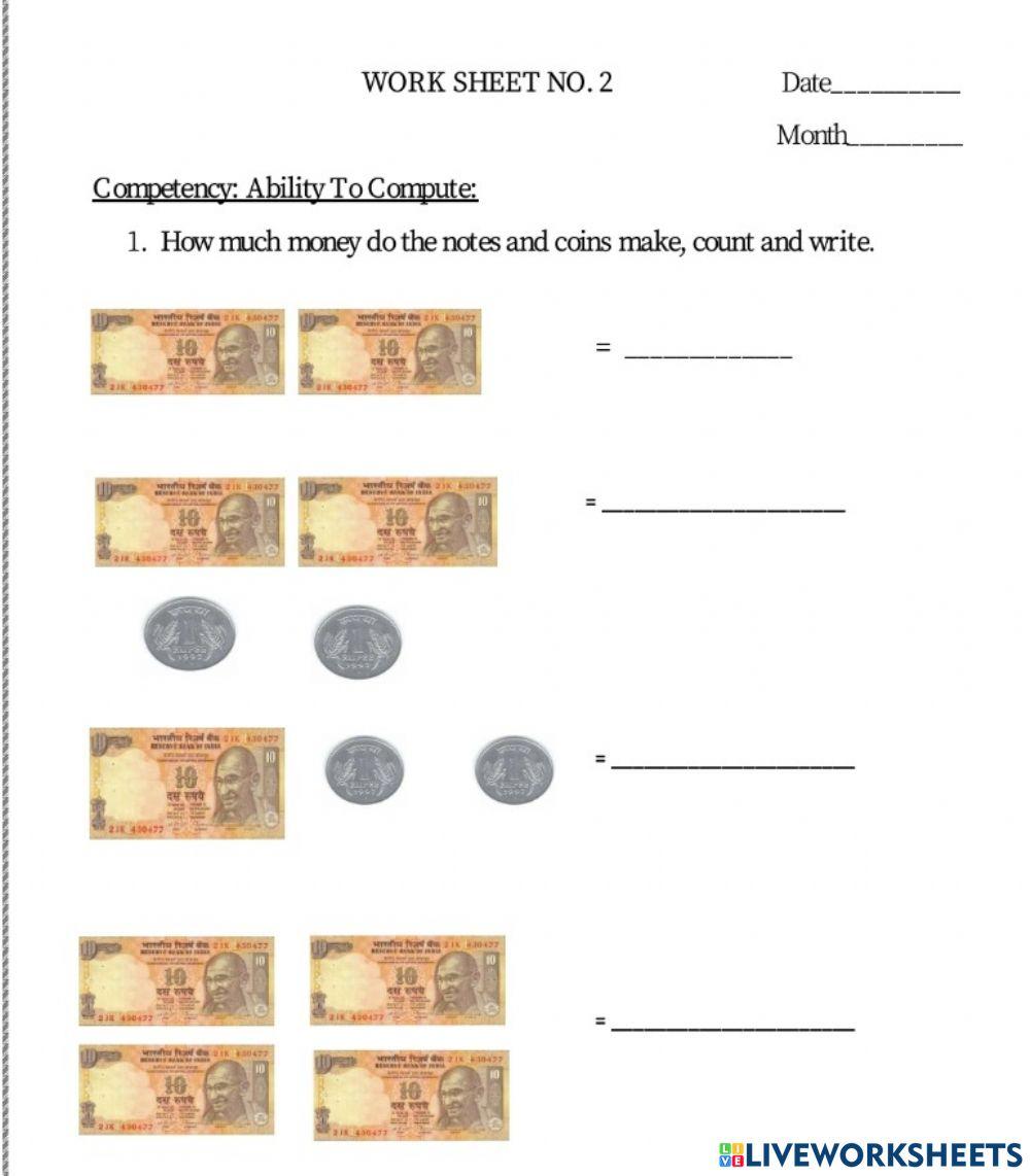 Money 1318892 | jtsh07 | Live Worksheets