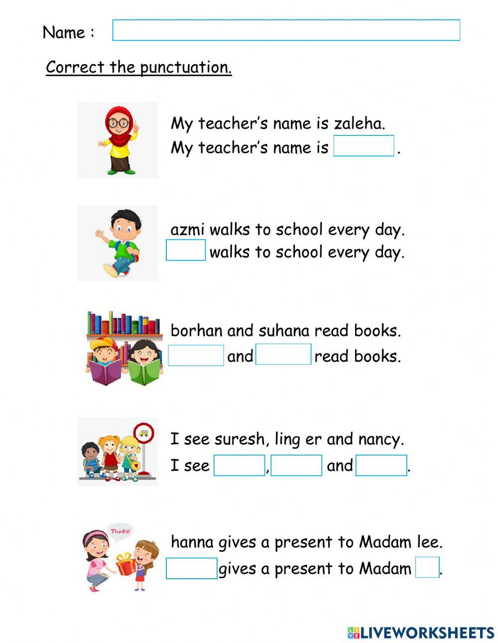 Capitalization free exercise | Live Worksheets