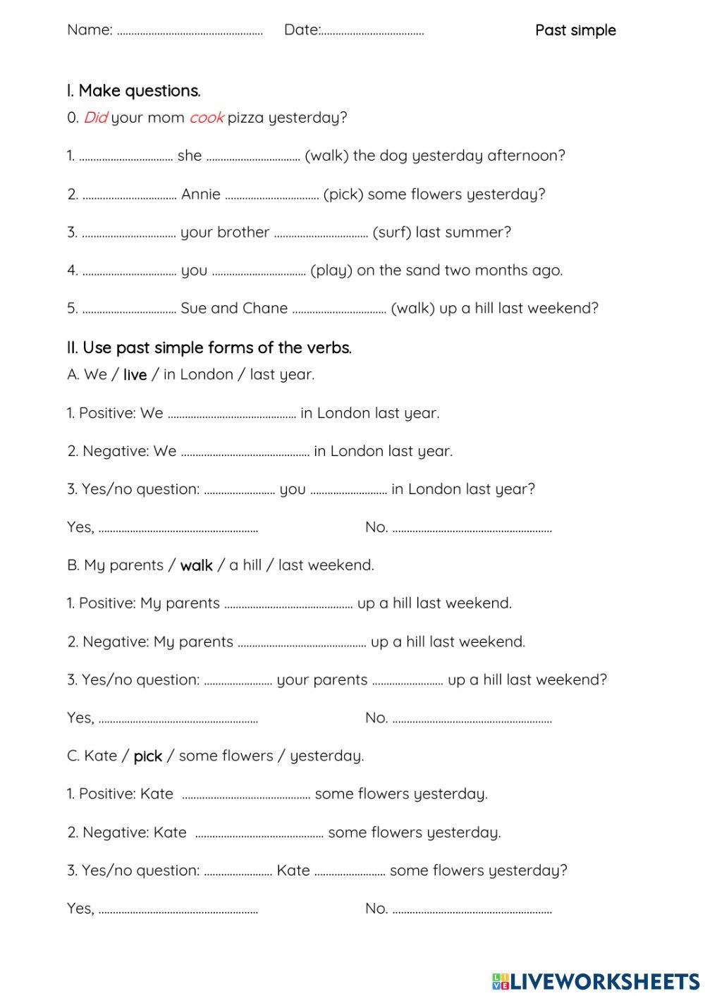 Past simple (regular verbs) | Chu Hồng Tâm | Live