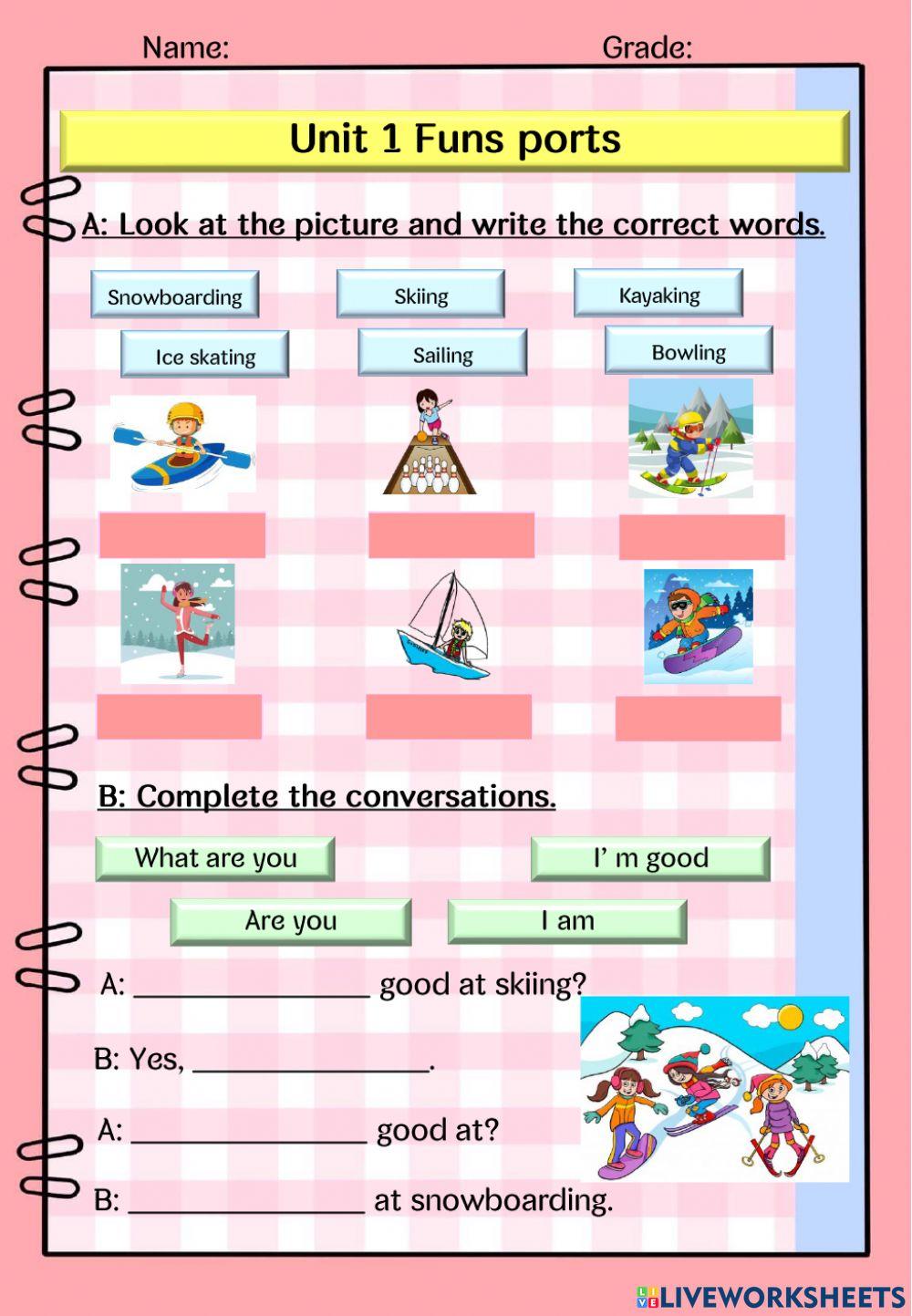 Review Unit 1 Fun Sports 3781581 | Nueng27 | Live