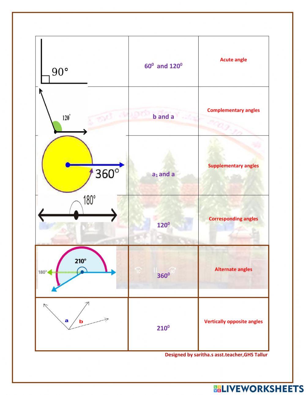 Lines and angles | Free Interactive Worksheets | 1320331