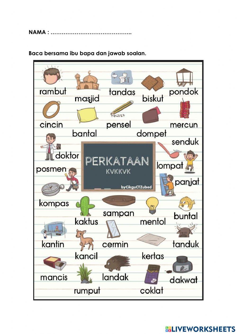 Membaca | Free Interactive Worksheets | 1320652