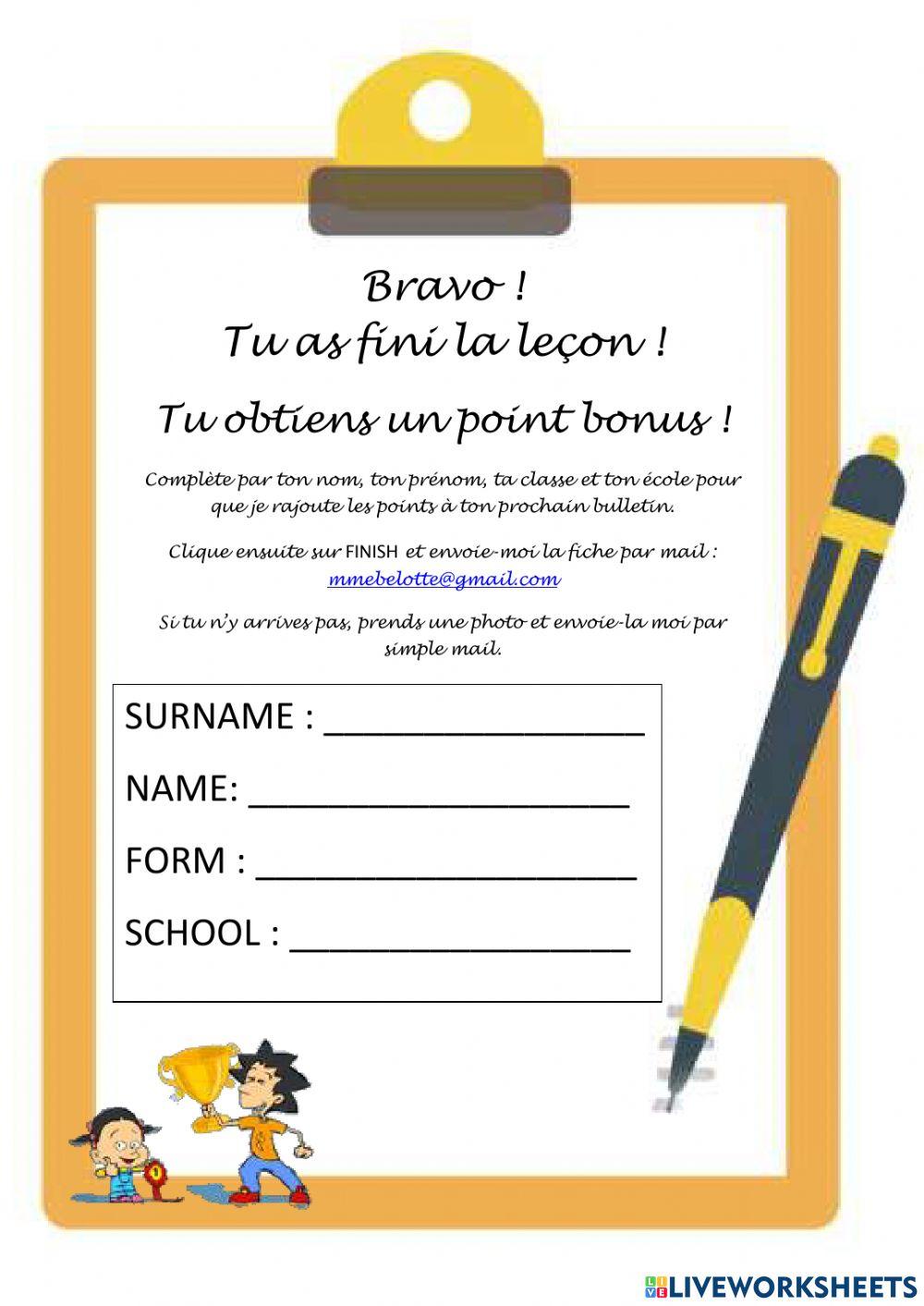 Point Bonus En online exercise for | Live Worksheets