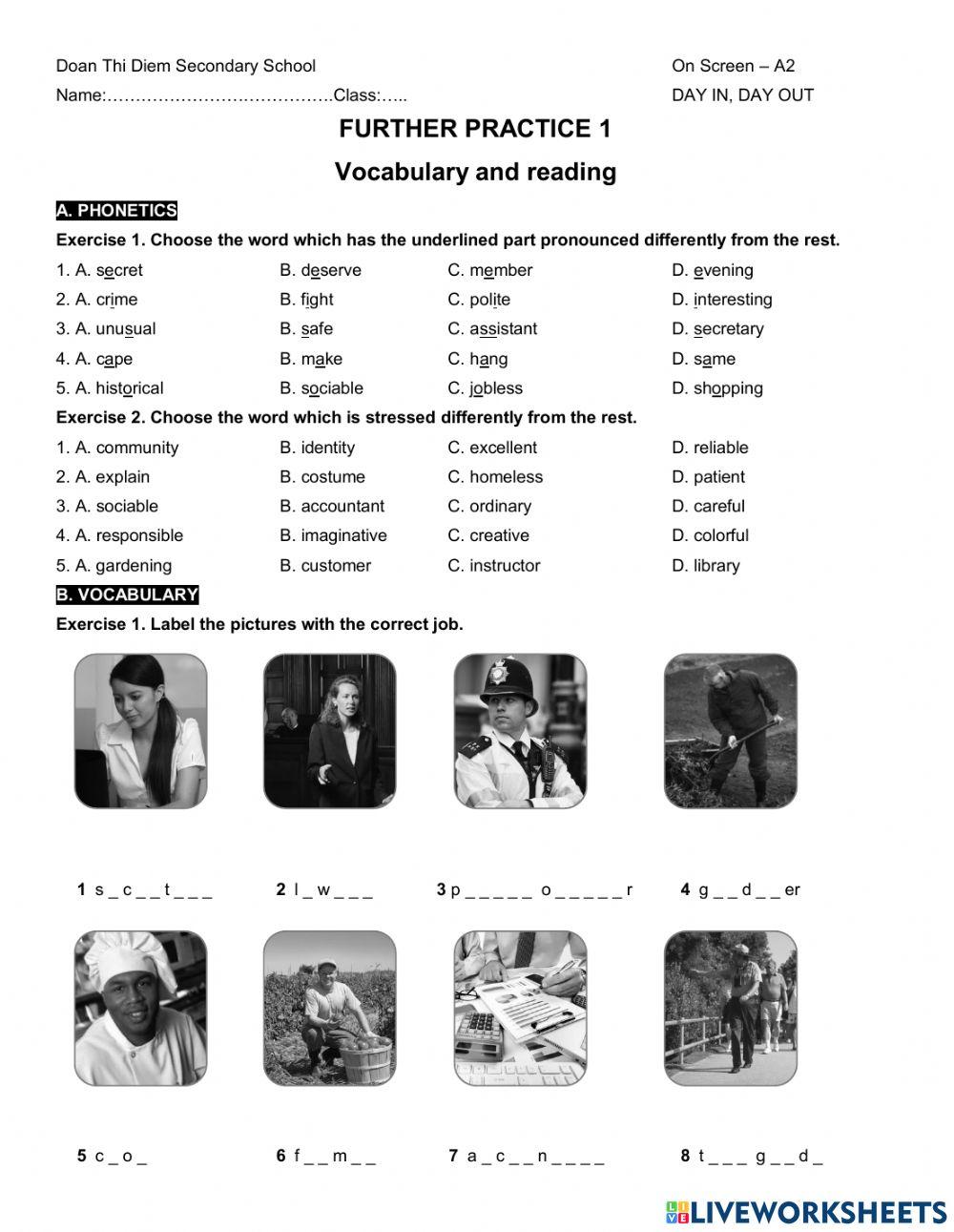 On Screen A2 - … | Free Interactive Worksheets | 6696106