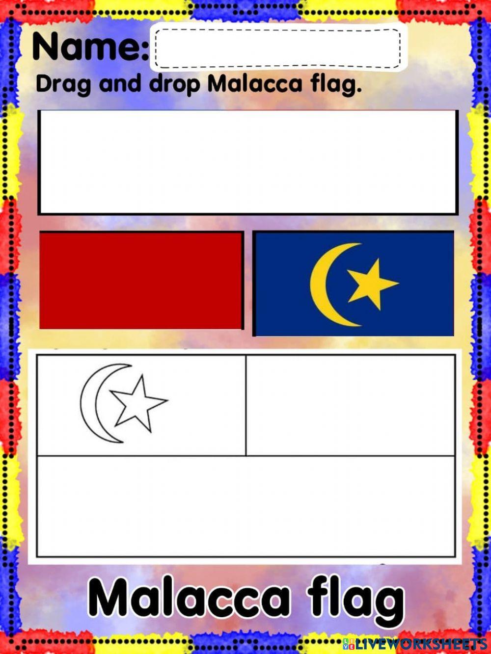 Bendera Negeri Melaka worksheet | Live Worksheets
