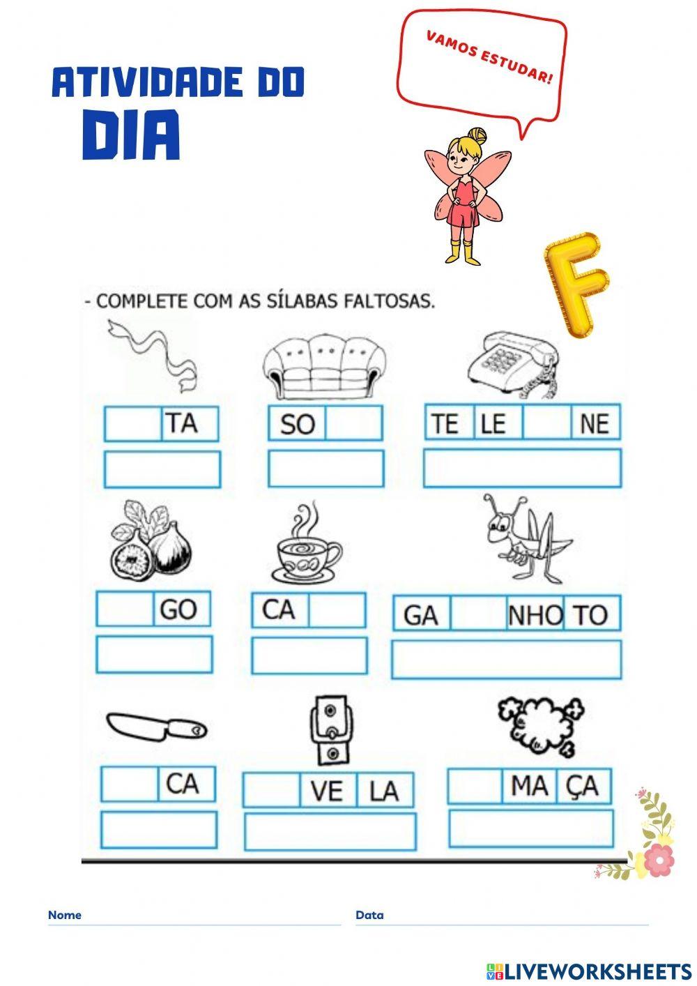 Letra f exercise for Grade 3 | Live Worksheets