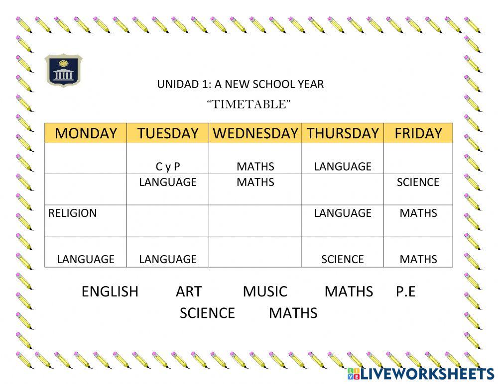 A NEW SCHOOL YEAR TIMETABLE 2937 | biasutti cintia