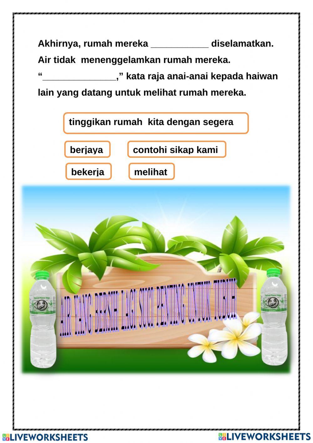 Imbuhan awalan dan akhiran online worksheet | Live Worksheets