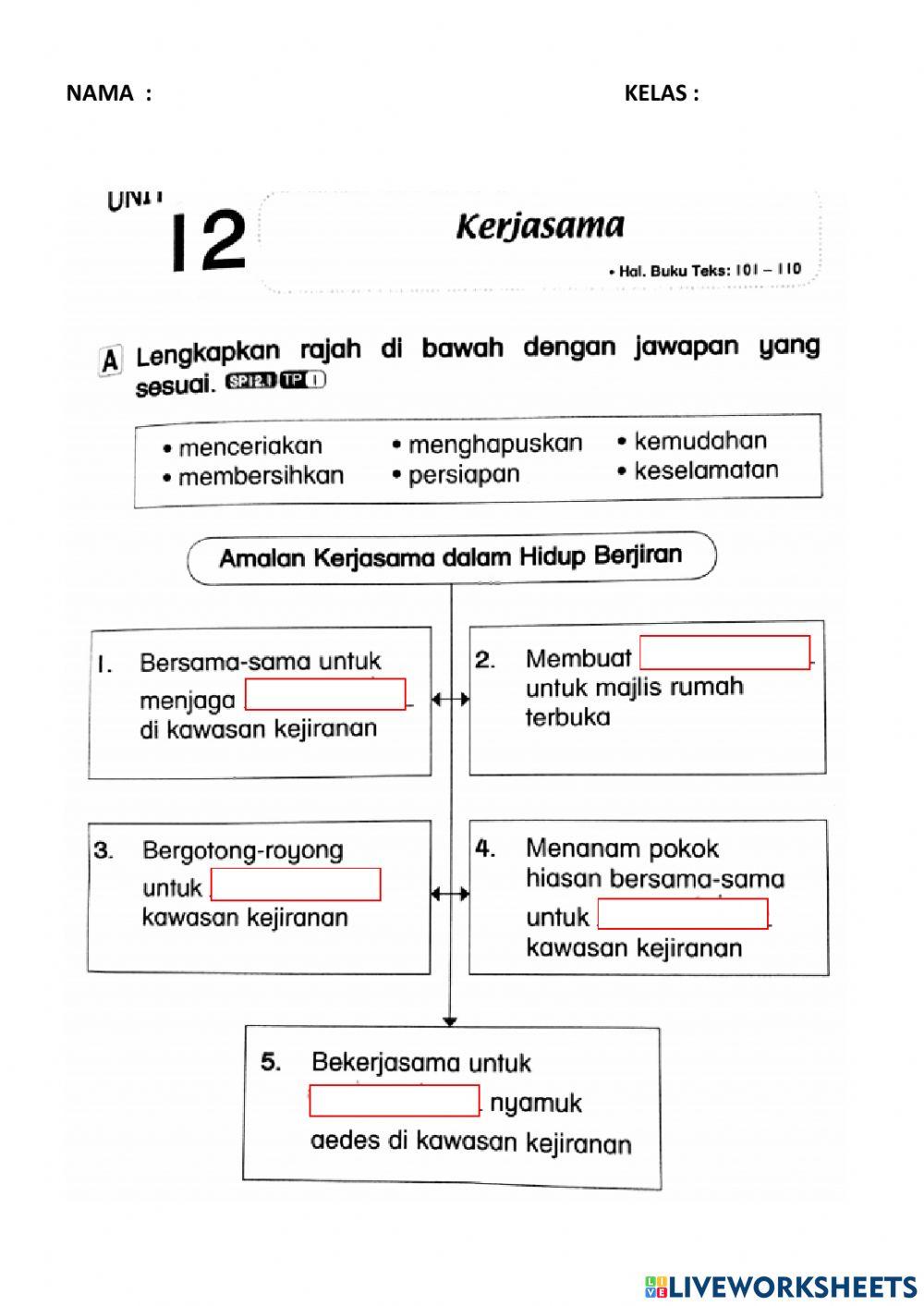 Moral Tahun 4 : Kerjasama 30.8 worksheet | Live Worksheets