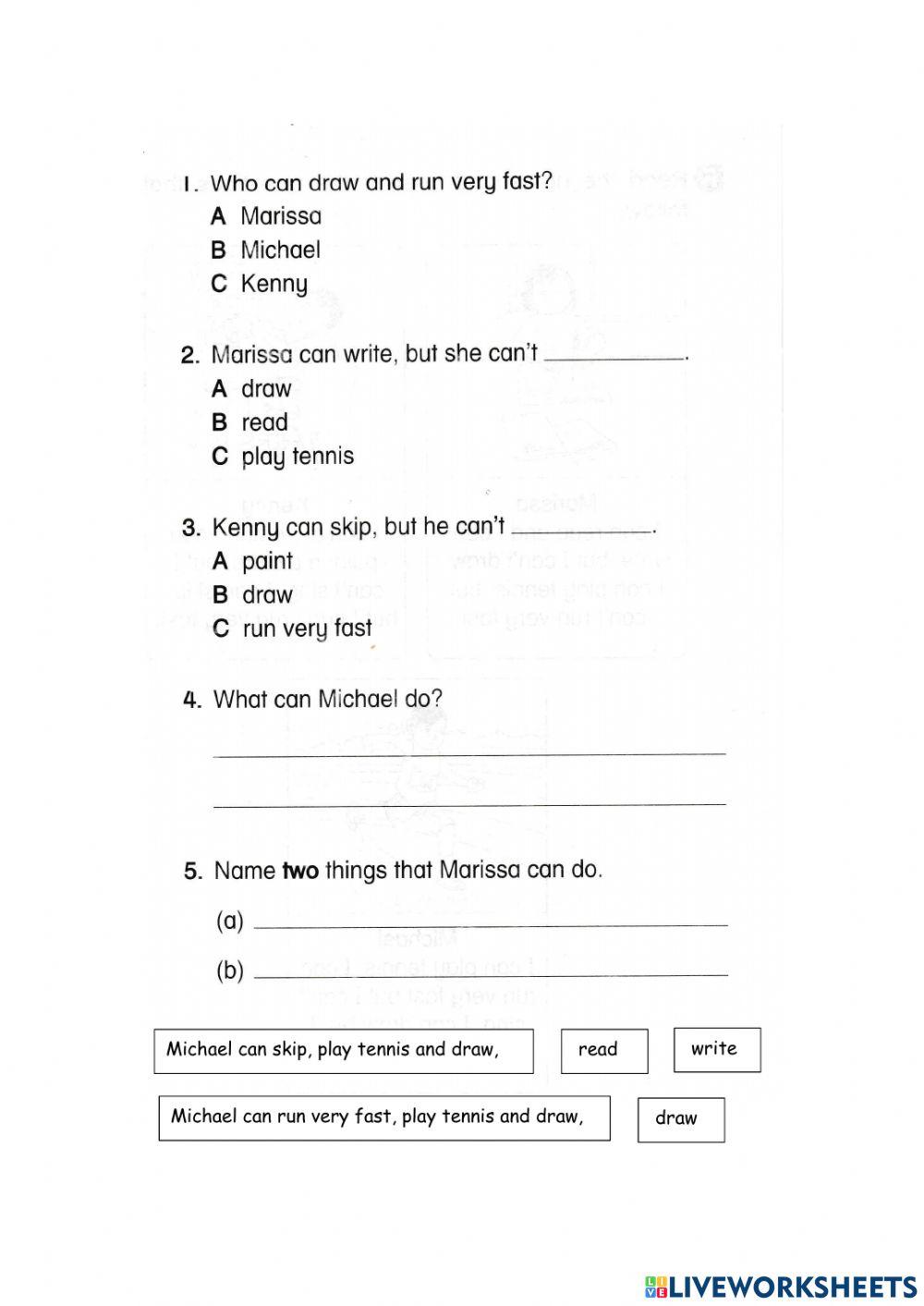 The Robot: Can, Can't worksheet | Live Worksheets