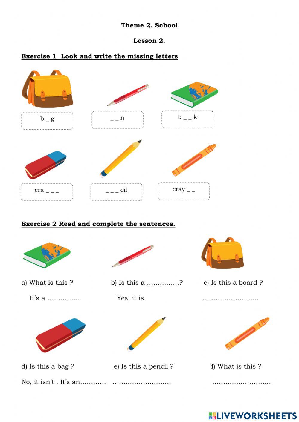 Smart start 3 theme 2 lesson 2 worksheet | Live Worksheets