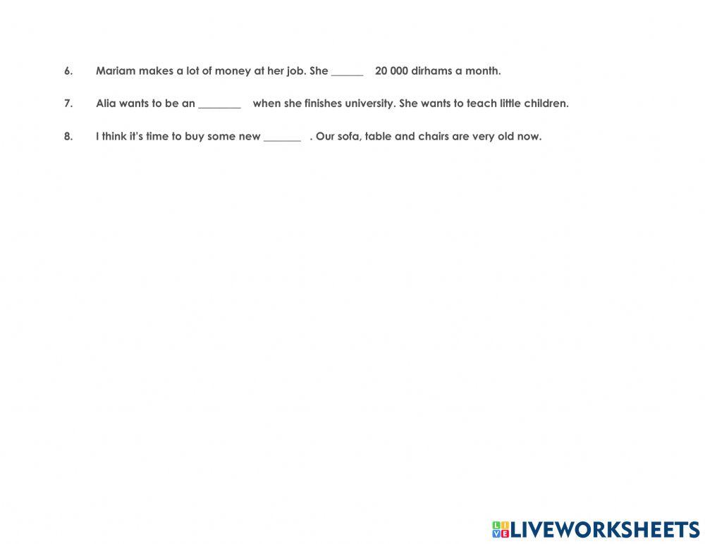 High Frequency Vocabulary worksheet | Live Worksheets