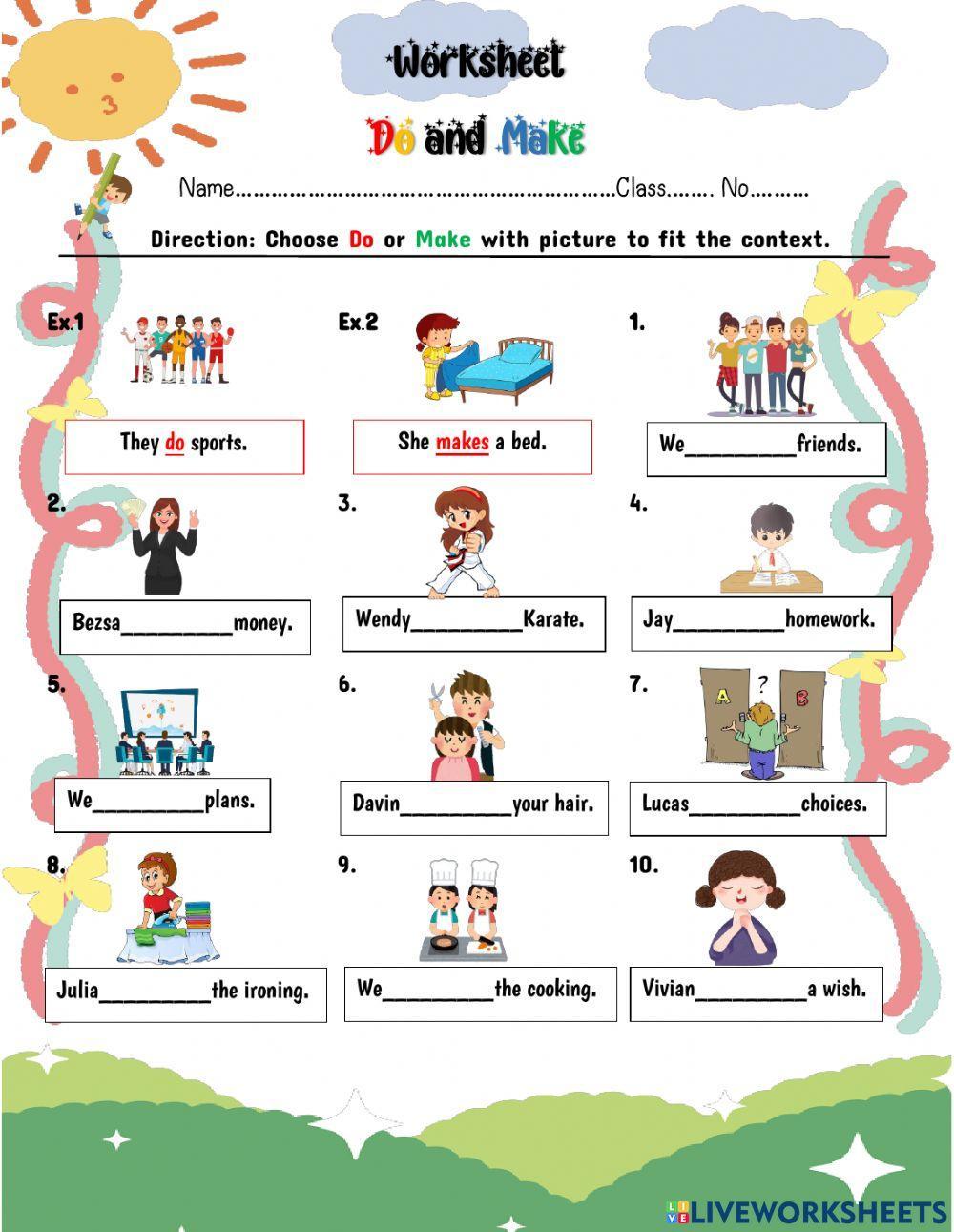 Do and Make worksheet1 1323031 | Suthicha S. | Live