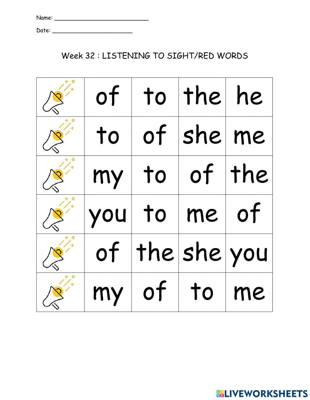 Week 32 - sight words (pt 2) 1323098 | Asila Noor Fatehah