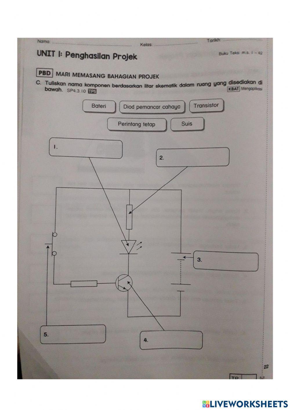 Penghasilan Projek ( RBT ) Tahun 6 worksheet | Live Worksheets