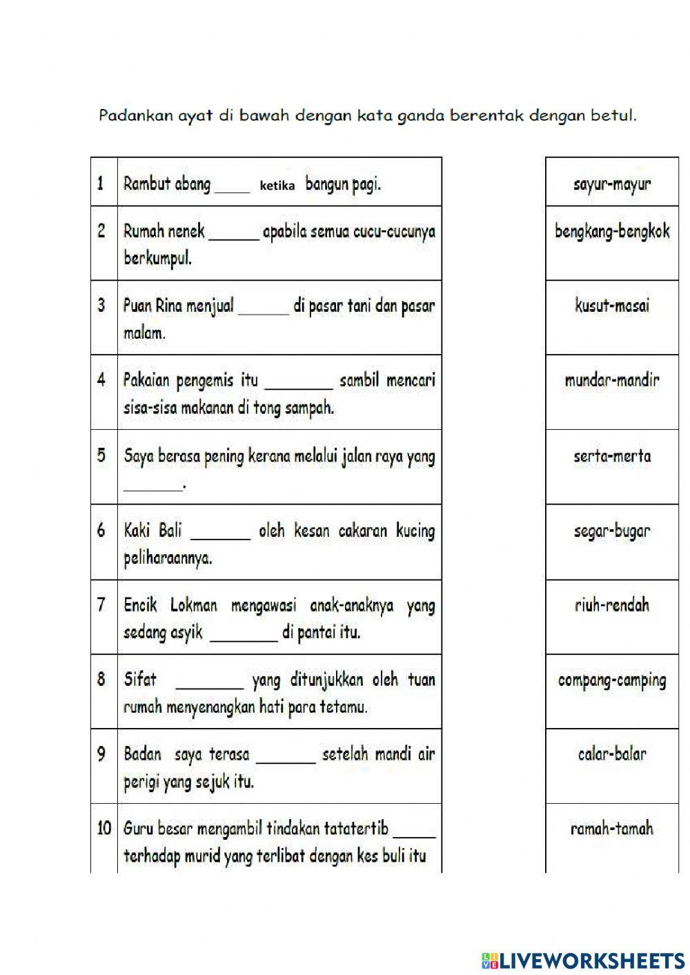 Kata ganda interactive exercise for 3 | Live Worksheets