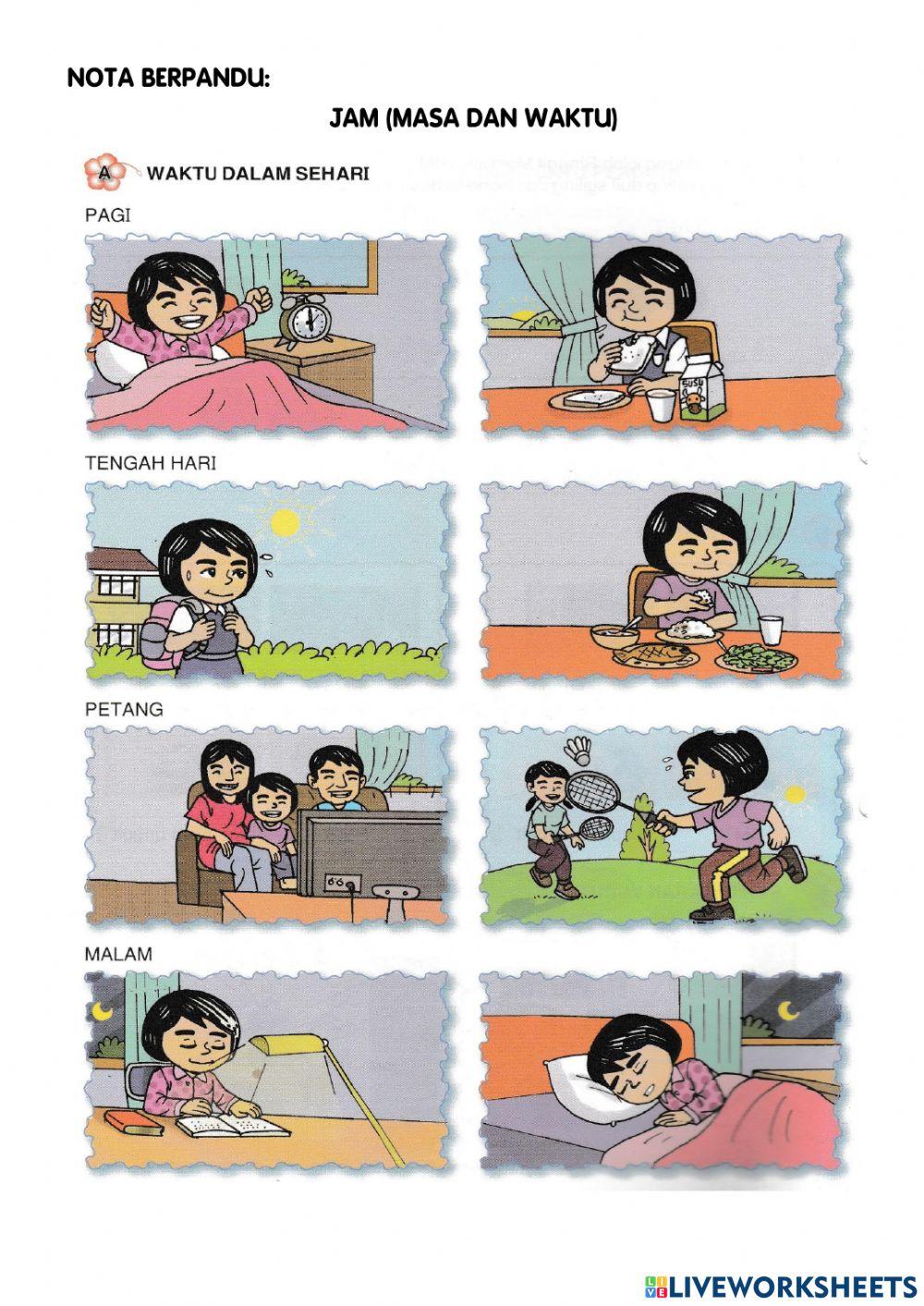 Lk matematik azalea: jam 001 worksheet | Live Worksheets