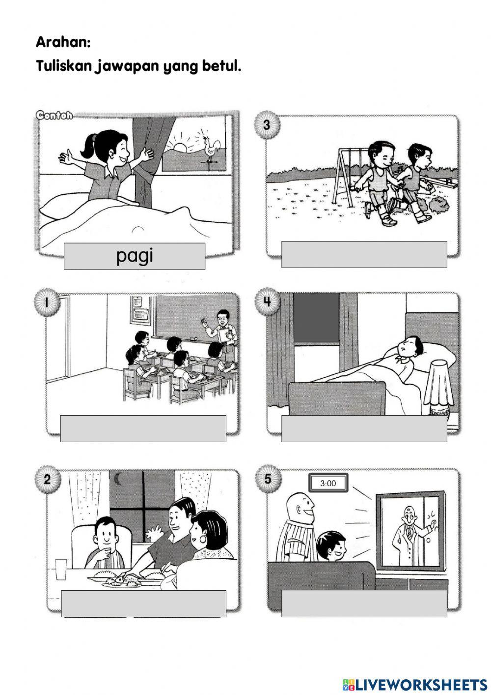 Lk matematik azalea: jam 001 worksheet | Live Worksheets