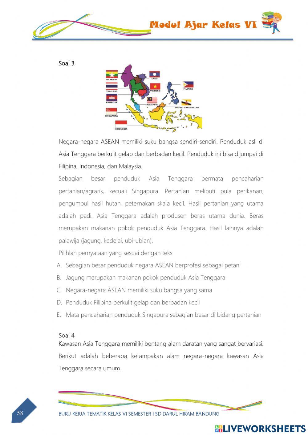Latihan Literasi Tema 1 worksheet | Live Worksheets