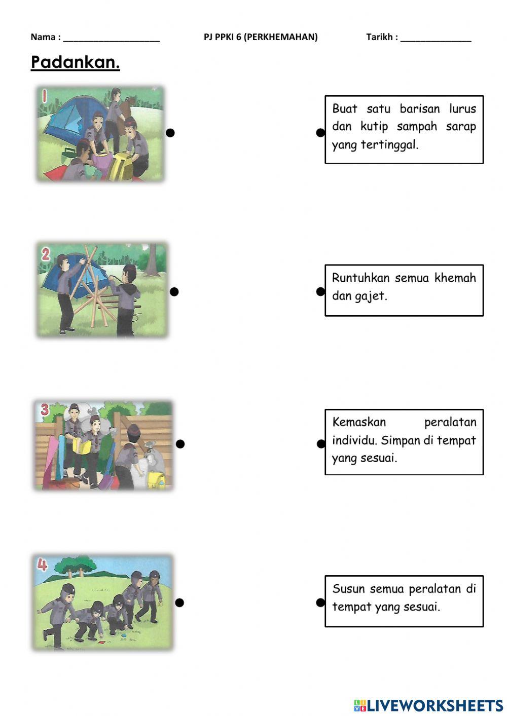 Perkhemahan activity | Live Worksheets