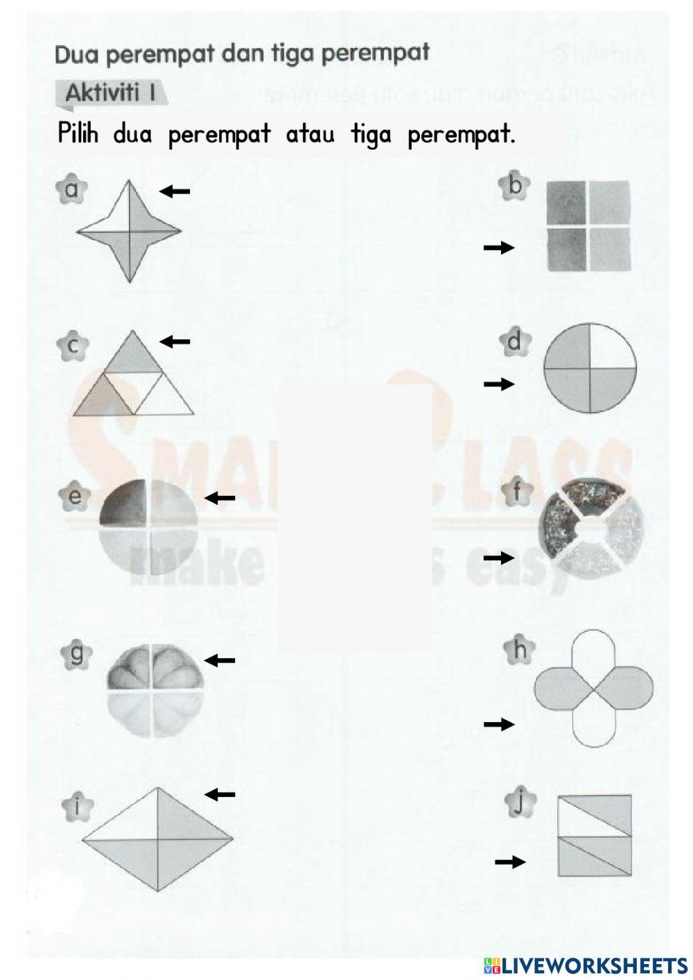 Kenali pecahan online activity | Live Worksheets