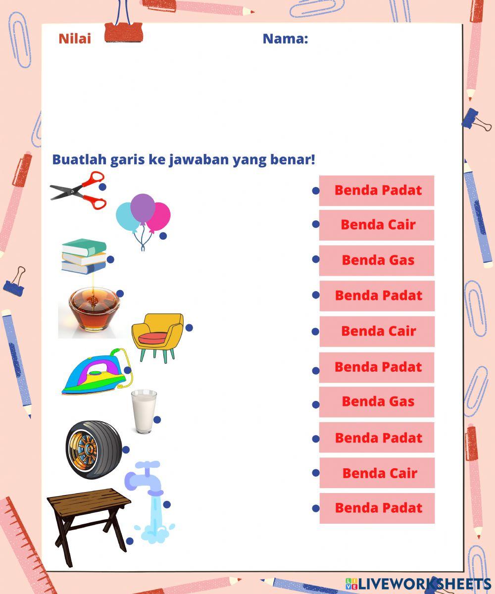 Wujud Benda online exercise for II | Live Worksheets