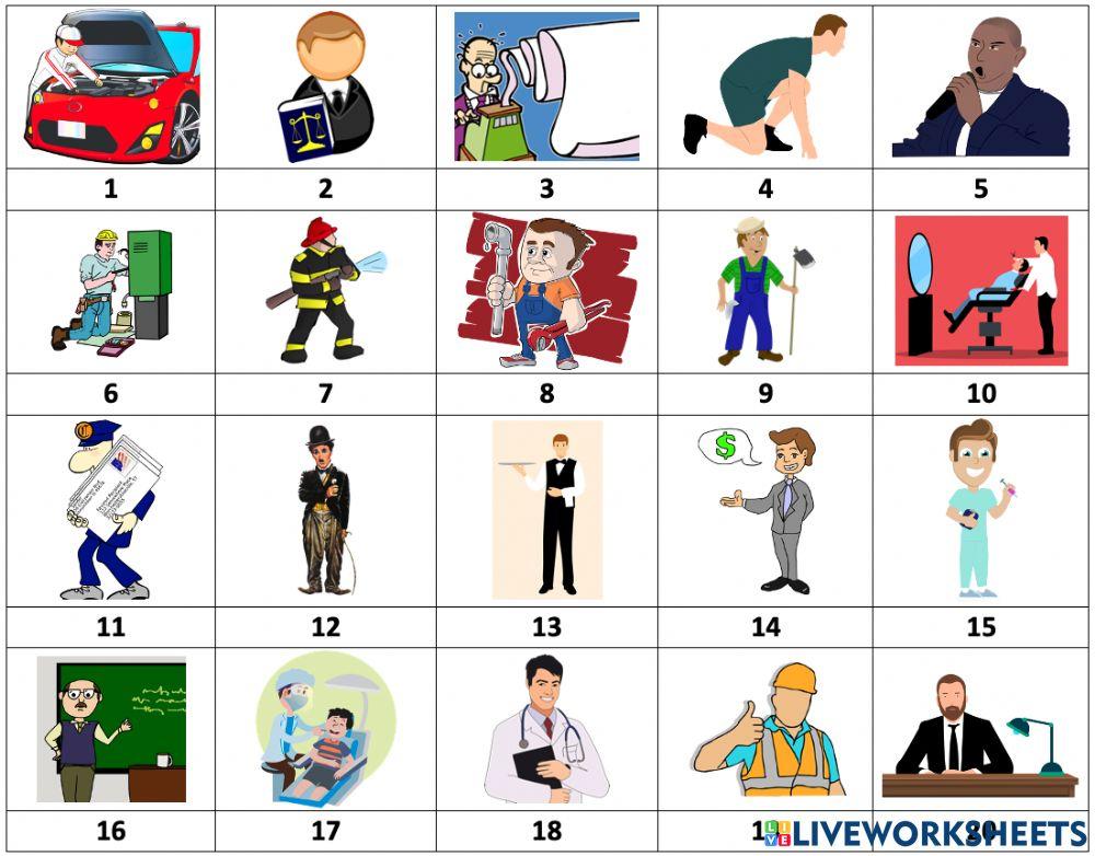 Métiers online worksheet | Live Worksheets