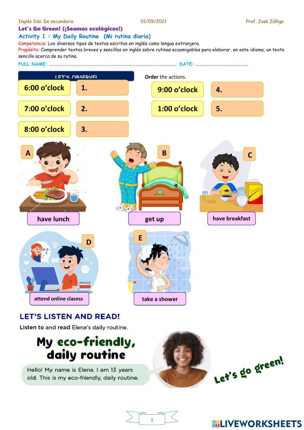Let’s Go Green! worksheet | Live Worksheets