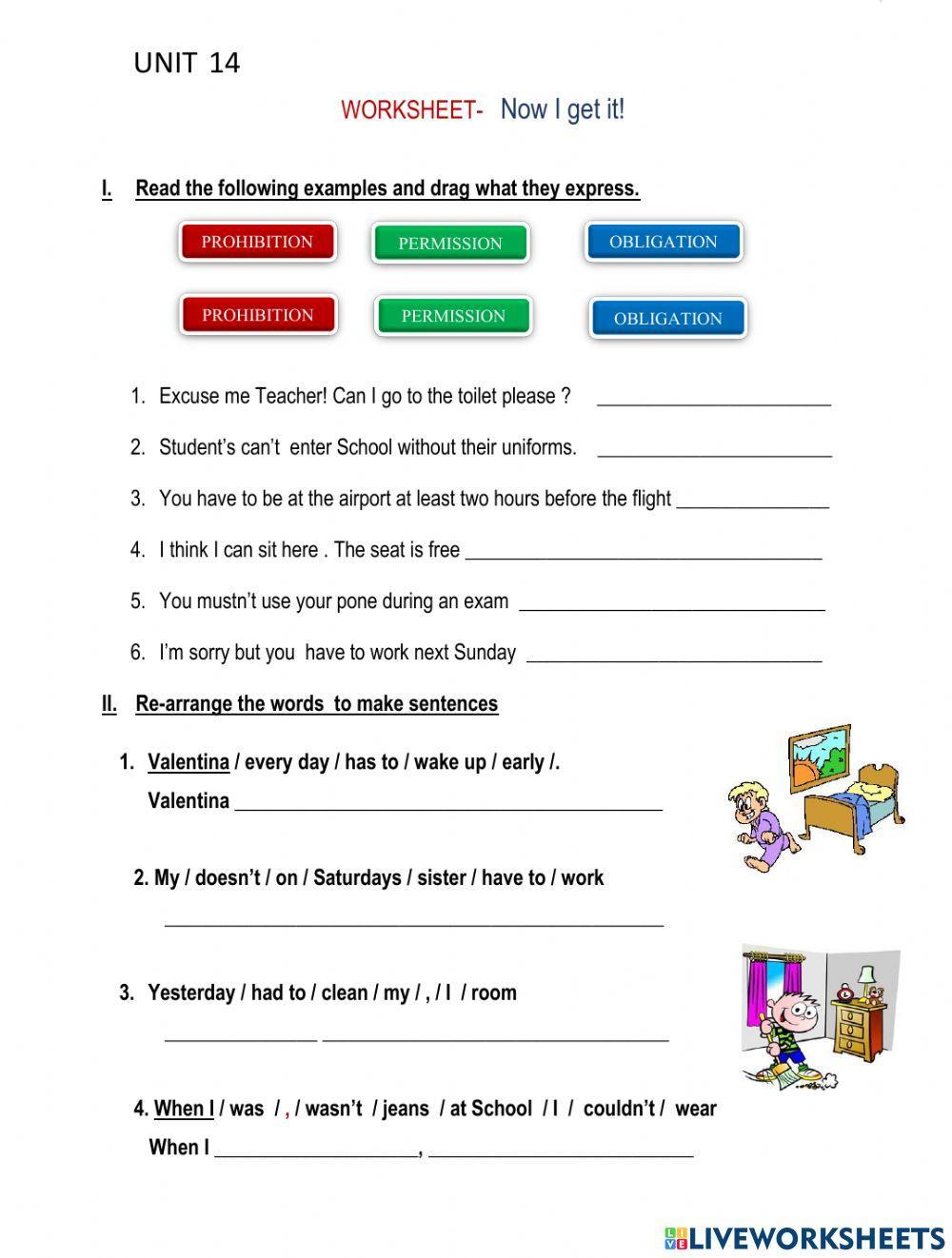 Modals Of Permission Obligation Prohibition Worksheet Live