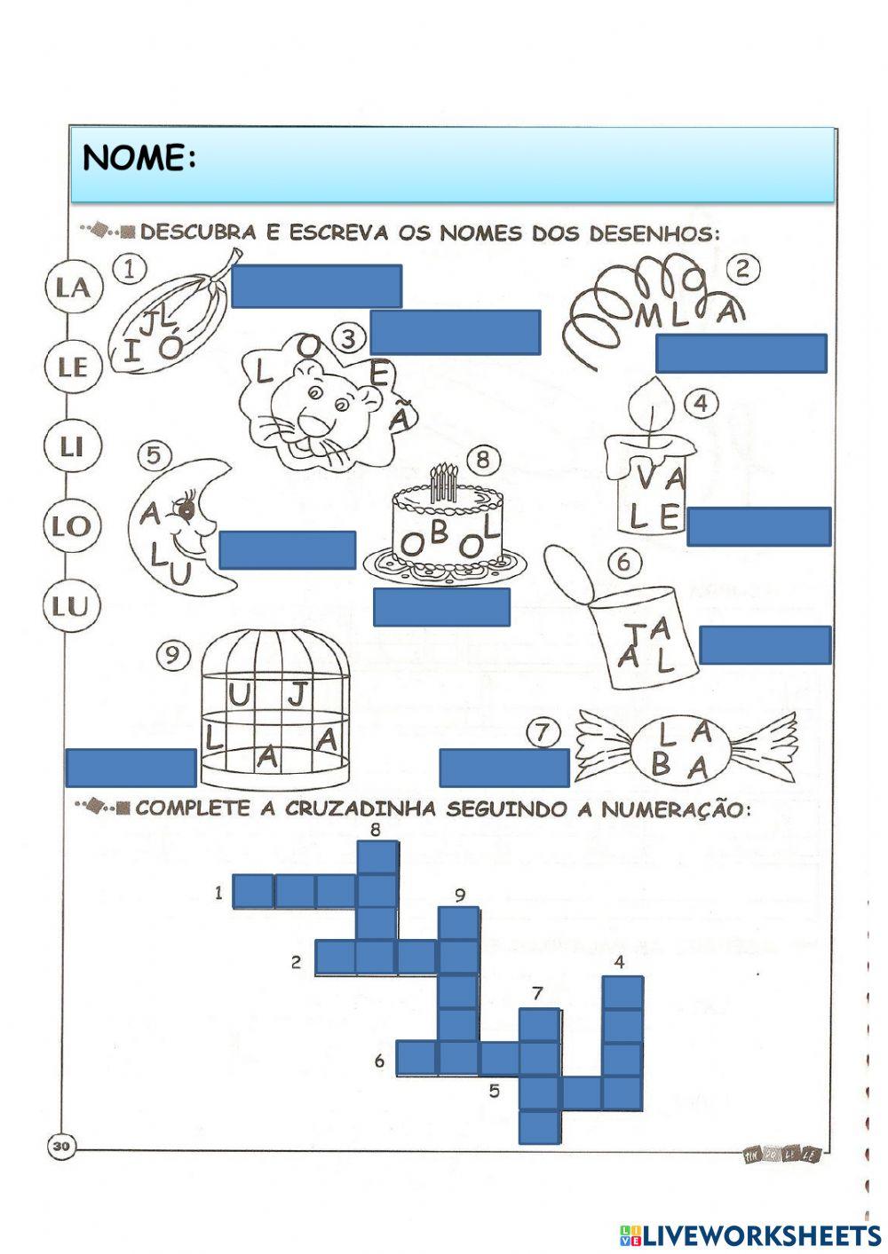 Letra l online exercise for JARDIM | Live Worksheets