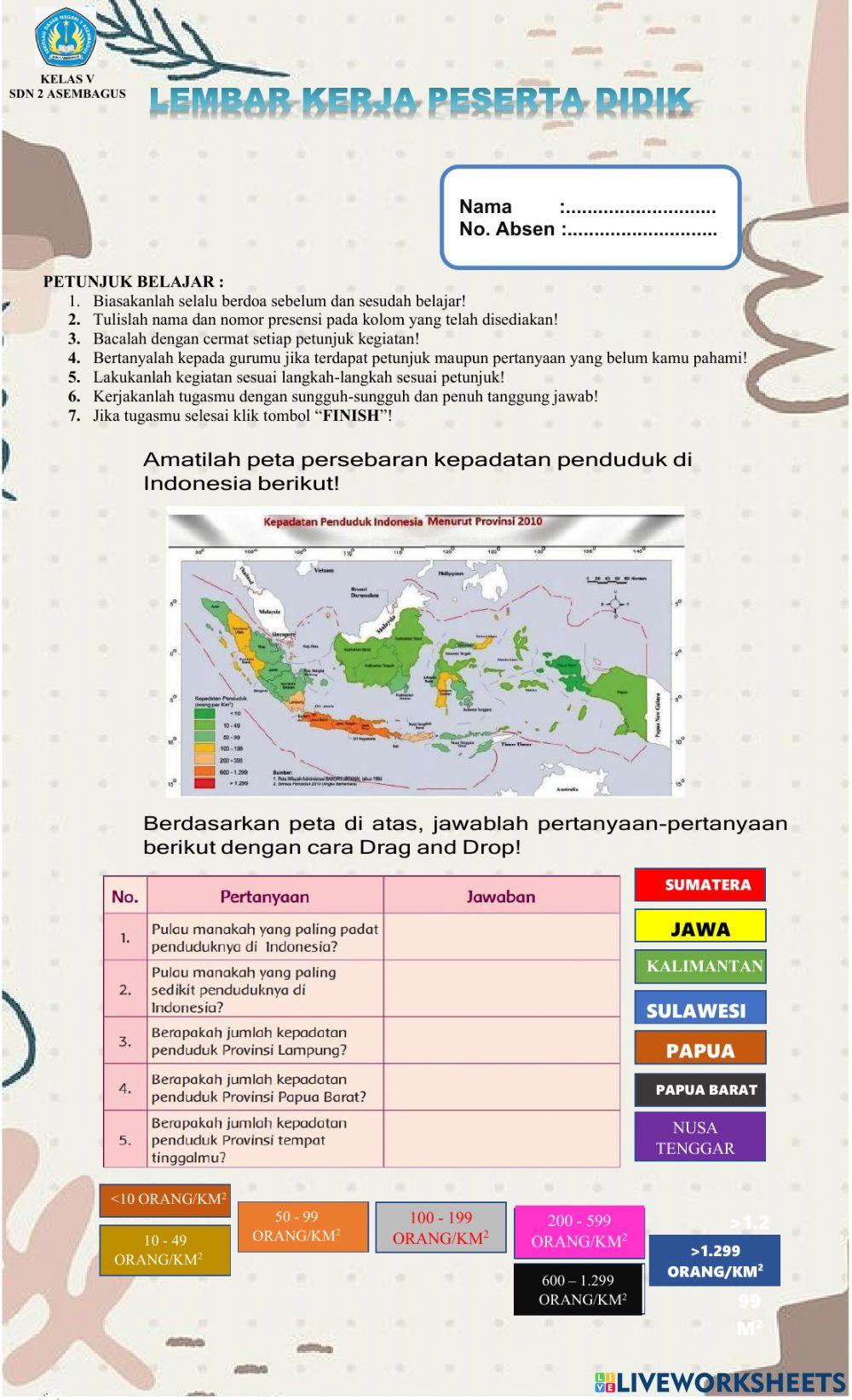 Keragaman Penduduk Dan Budaya Worksheet Live Worksheets